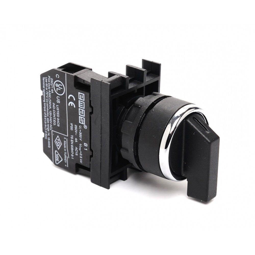 EMAS Black Selector Switch (0-1) - 22mm - 1 NO - B100T20 | ACDC Drives