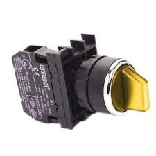 EMAS Yellow Selector Switch (0-1) - 22mm - 1 NO - B100SL20M | ACDC Drives