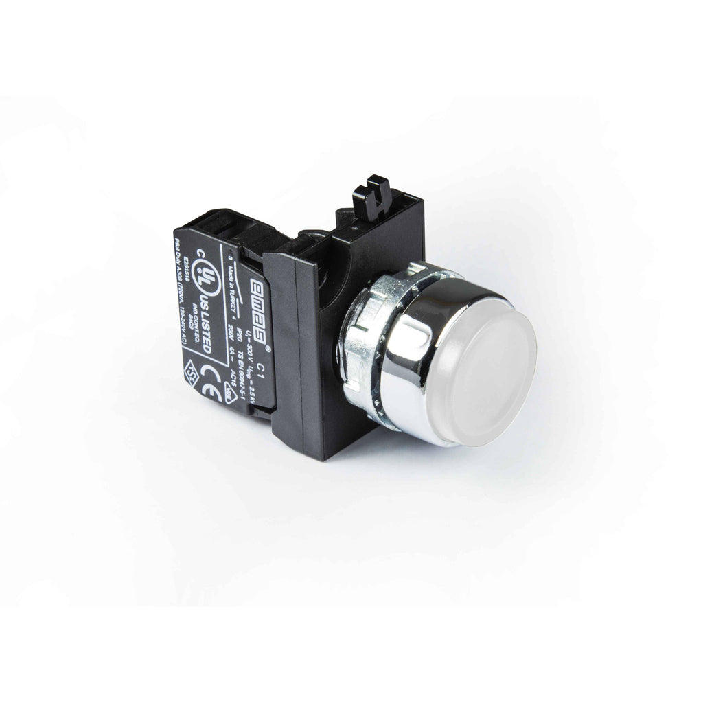 EMAS Metal White Extended Push Button - CP101HB - 2 NO | ACDC Drives