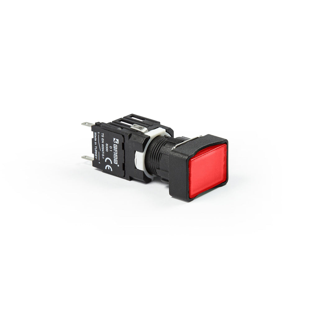EMAS Red Rectangular Push Button - D100DDK - 1 NO | ACDC Drives