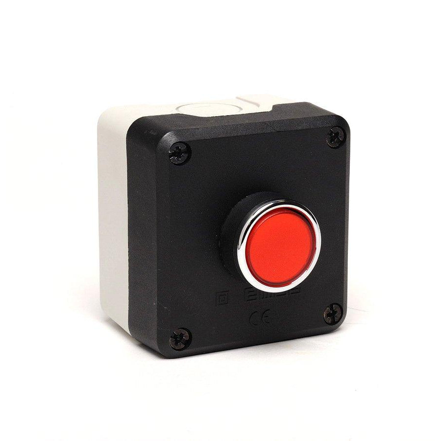Red Button Control Box - IP65 Green - EMAS | ACDC Drives
