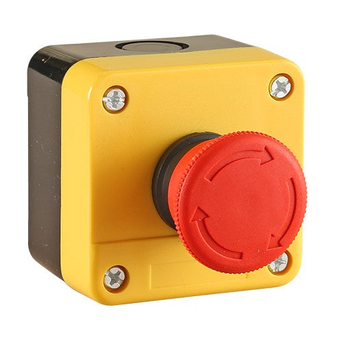 Mushroom Emergency Stop Control Box - 40mm IP65 Red - EMAS | ACDC Drives